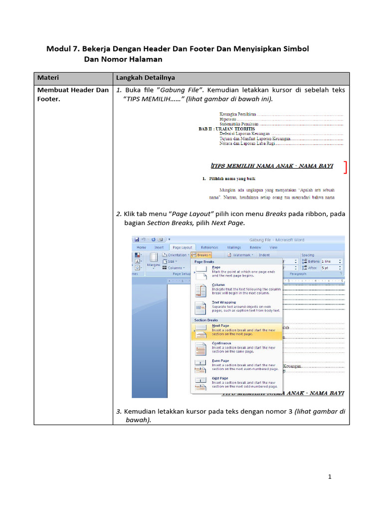 Tata Cara Modul 7 | PDF | Karier & Perkembangan | Seni