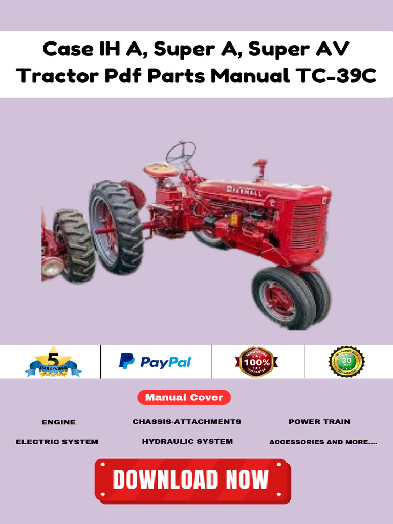 Case IH A, Super A, Super AV Tractor Parts Manual TC-39C | PDF | Business