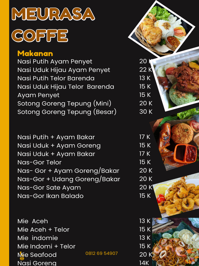 Menu Kafe Kekinian Hitam Ilustrasi Kapur | PDF