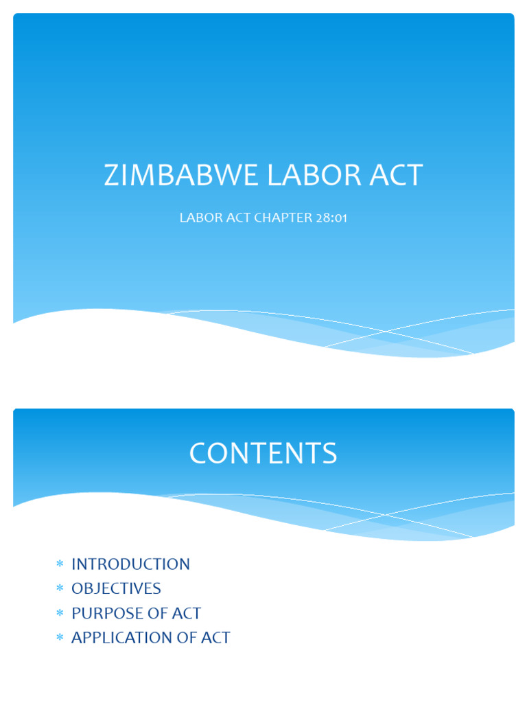 Zimbabwe Labor Act - 065638 | PDF | Finance & Money Management