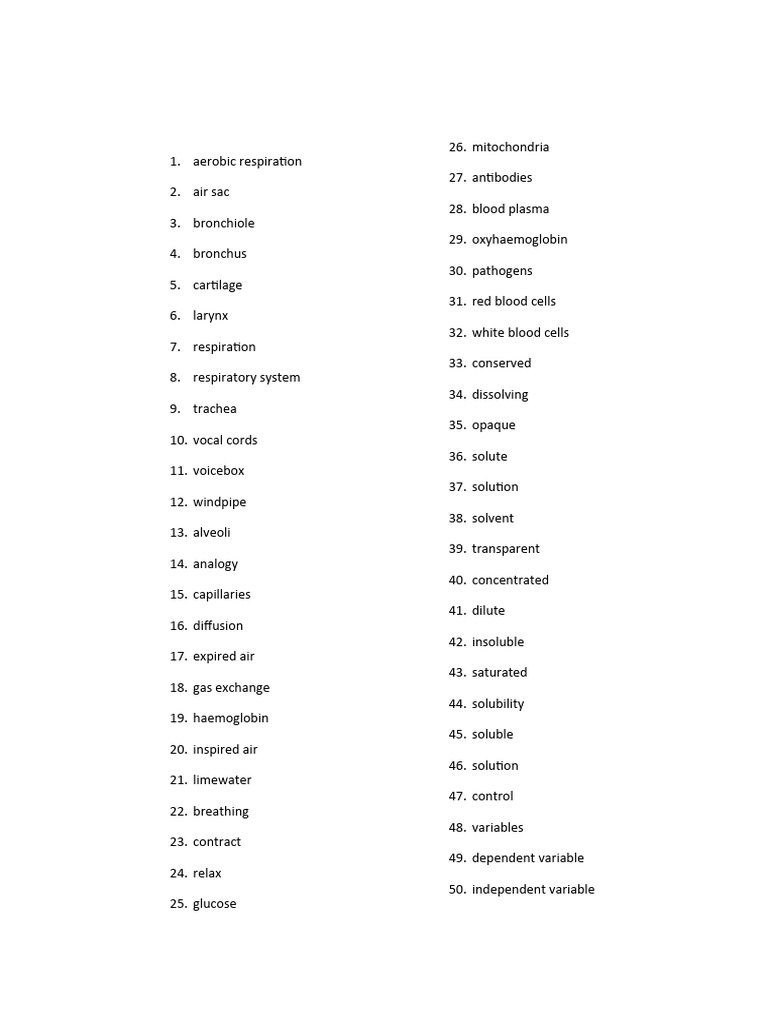 Vocab Science 8 | PDF | Respiratory System | Applied And ...