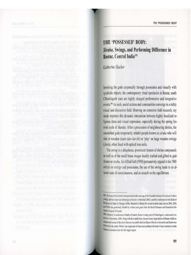 Hacker, The Possessed Body | PDF