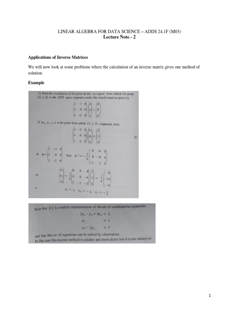 Lecture Note 2 - ADDS - 24.1F (M03) - 3rd July 2024 | PDF | Matrix ...