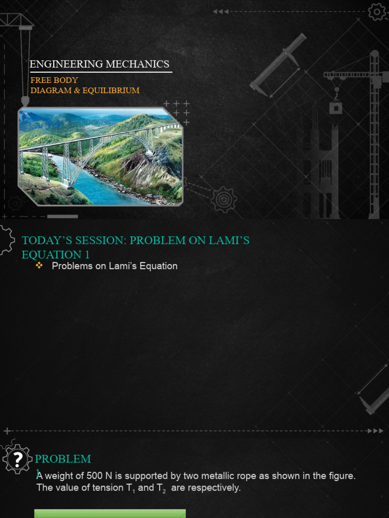 Lami's Equation Problems in Mechanics | PDF | Mechanics | Classical Mechanics