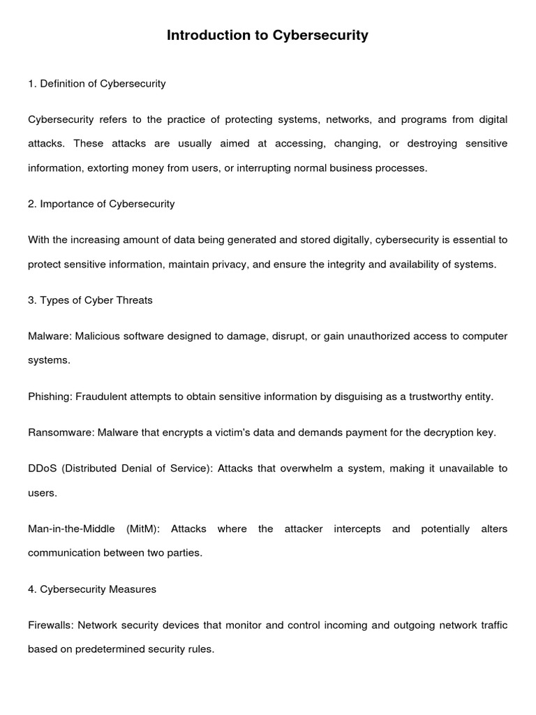 Class Notes Cybersecurity | PDF | Security | Computer Security