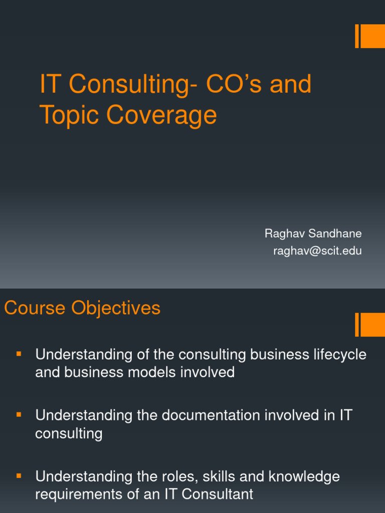 IT Consulting Foundations Overview | PDF | Consultant | Pricing