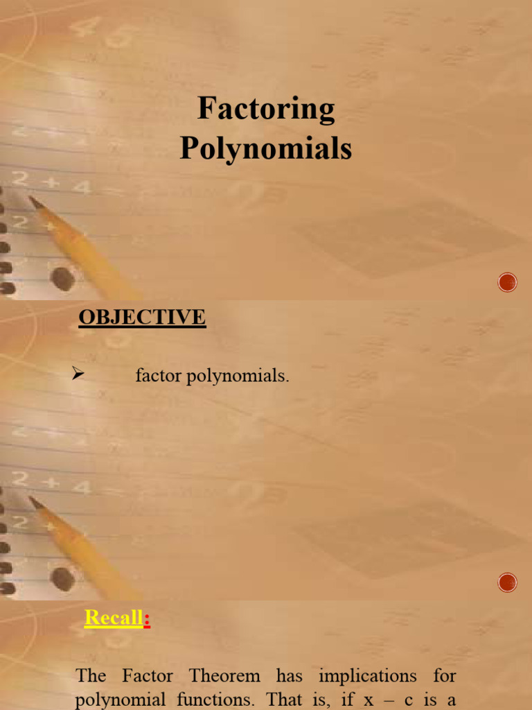 Finding Roots of Polynomial Functions | PDF | Factorization | Polynomial