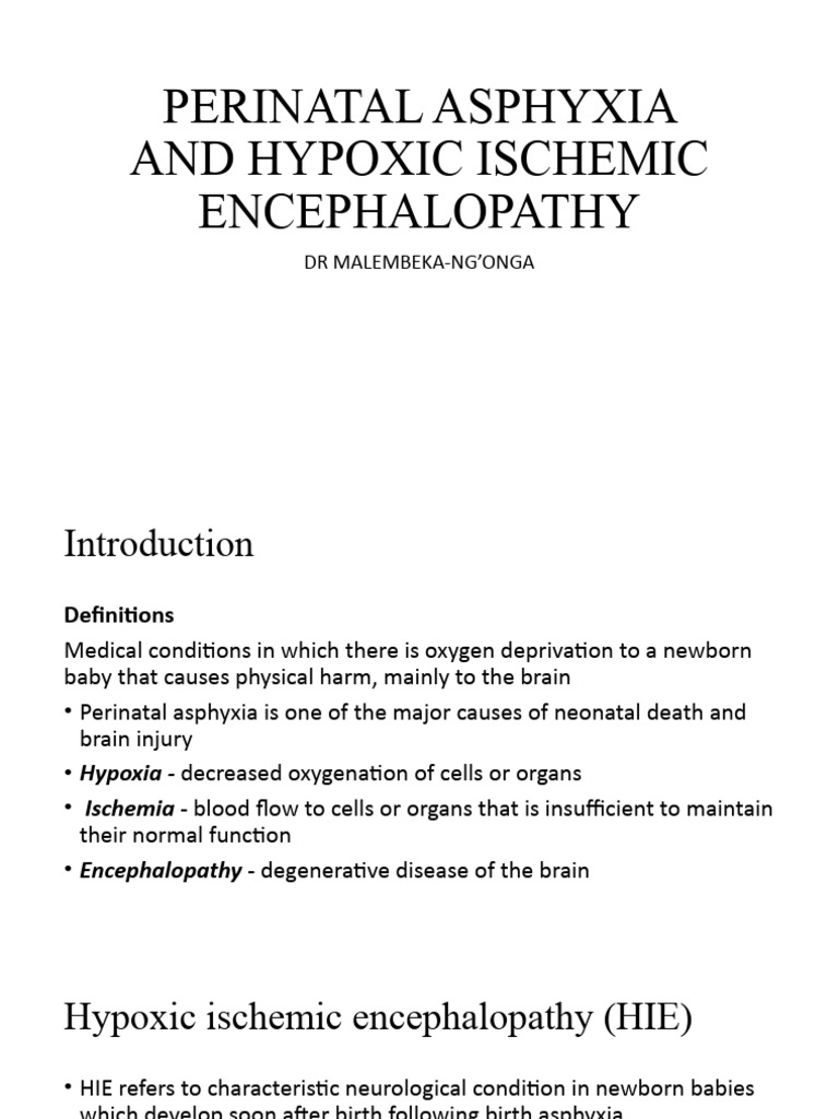 Perinatal Asphyxia Hie Overview Pdf Childbirth Medical Specialties