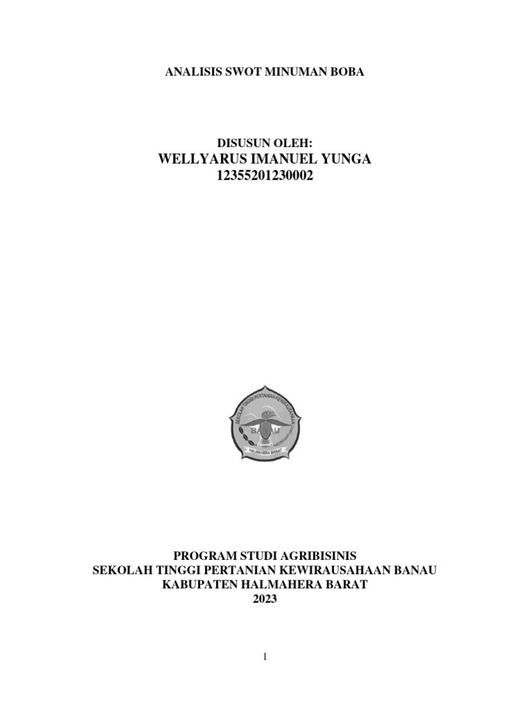 Analisis Swot Minuman Boba | PDF