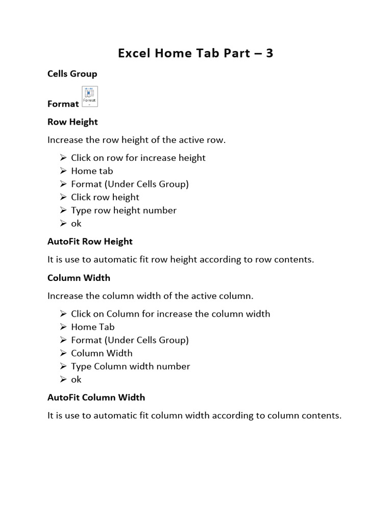Twenty Day in Computer Class (Excel Home Tab Part 3) | PDF | Microsoft Excel | Computing
