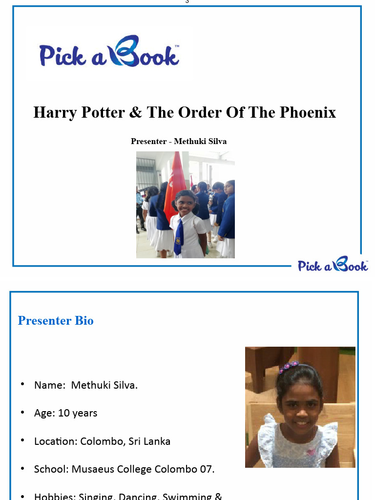 Order of The Phoenix Book Club Presentation | PDF | Children's ...