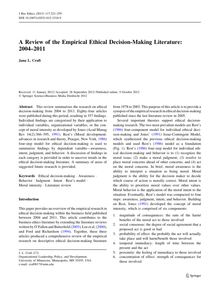 Craft 2012 | PDF | Attitude (Psychology) | Decision Making