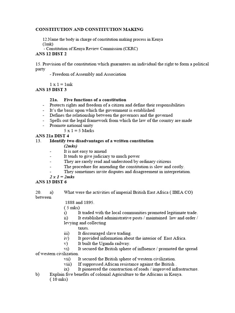 Kenya's Constitution: Key Features & Changes | PDF | Constitution ...