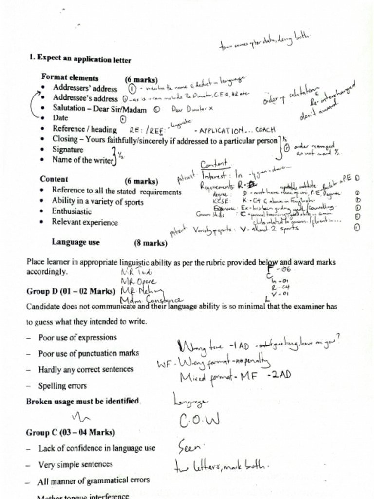 English Paper 1 Marking Scheme KCSE 2020 Teacher - Ac | PDF English Paper 1 Marking Scheme KCSE 2020 Teacher - Ac | PDF