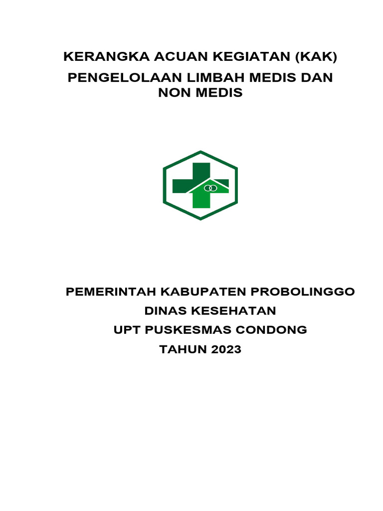 KAK PENGELOLAAN LIMBAH MEDIS DAN NON MEDIS | PDF
