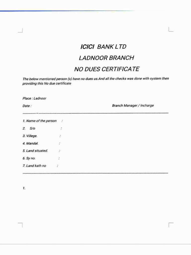 NOC Icici Bank 01 | PDF
