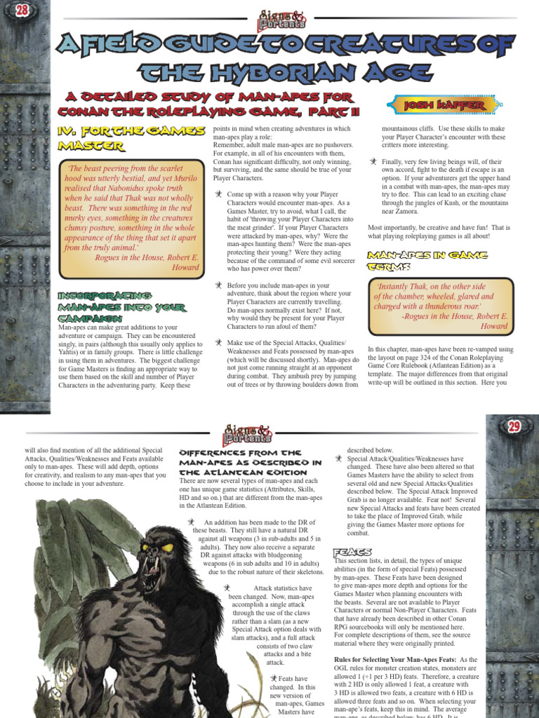 Hyborean Field Guide, Part II | PDF | Conan The Barbarian