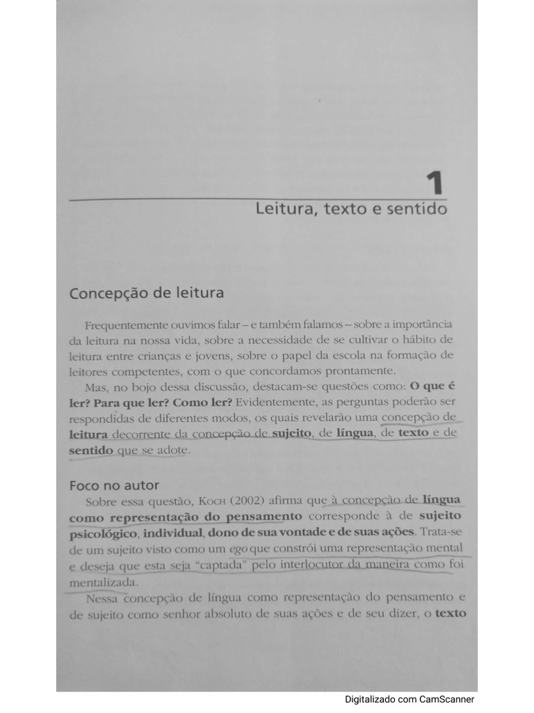 Cap. 1 Ler e Compreender KOCH e ELIAS, 2014 | PDF