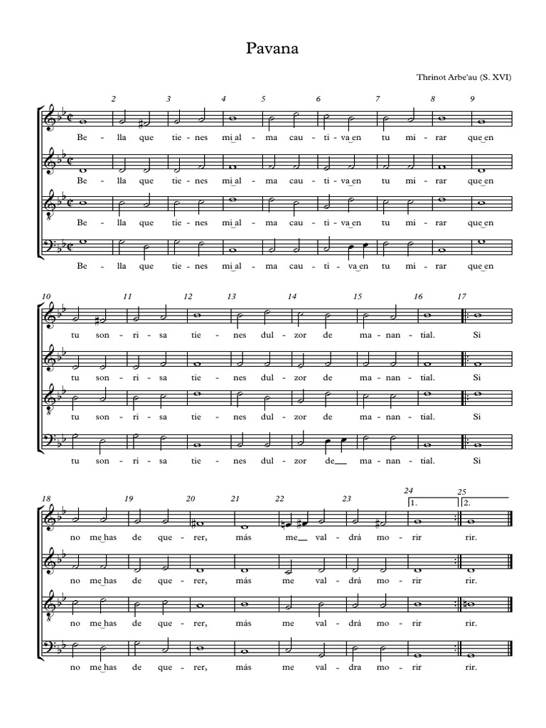 Pavana Voces - Partitura Completa | PDF