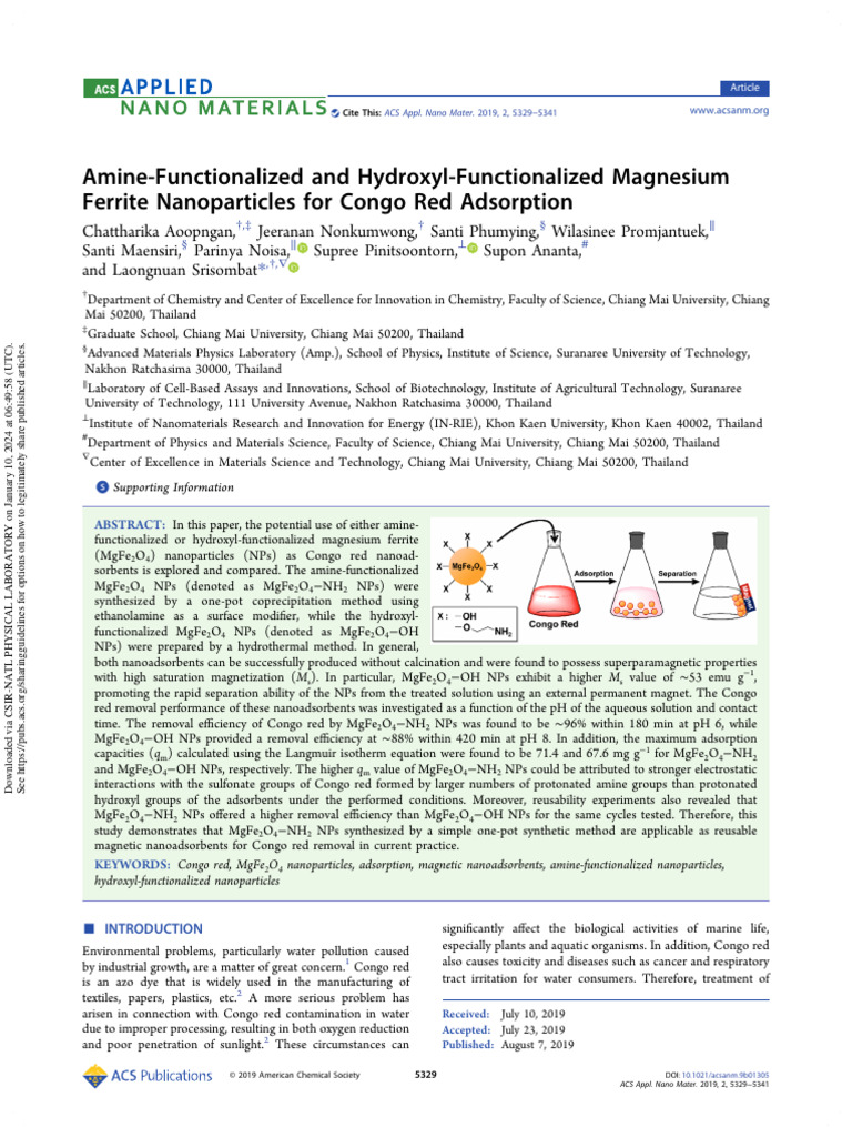 Amine-Functionalized and Hydroxyl-Functionalized Magnesium | PDF ...