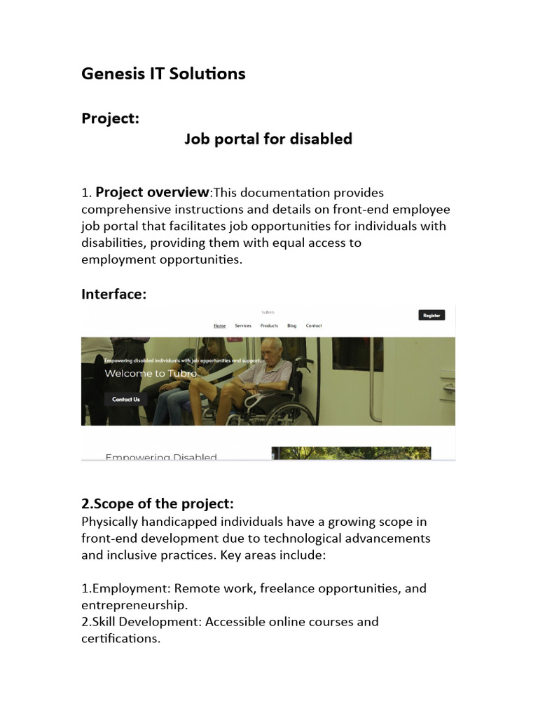 Accessible Job Portal for Disabled Users | PDF | Accessibility | World ...