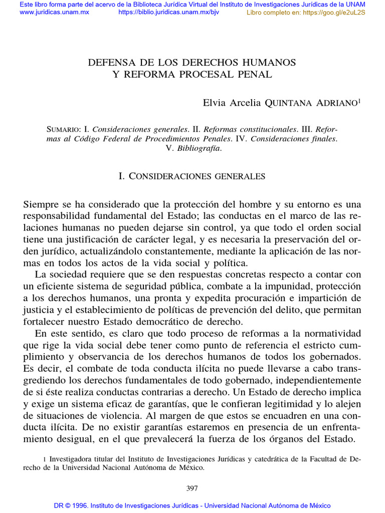 Defensa de Los Derechos Humanos y Reforma Procesal Penal | PDF | Derecho penal | Ley procesal