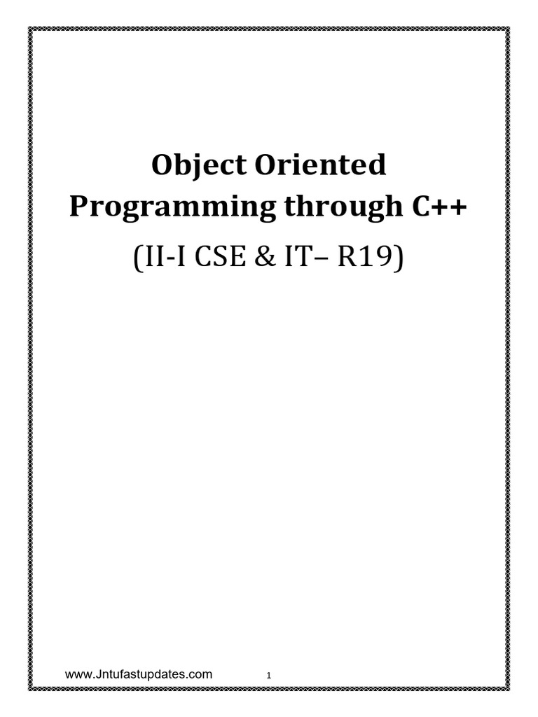 R19 OOPS Unit 1 (Ref-2) | PDF | Object Oriented Programming | C++