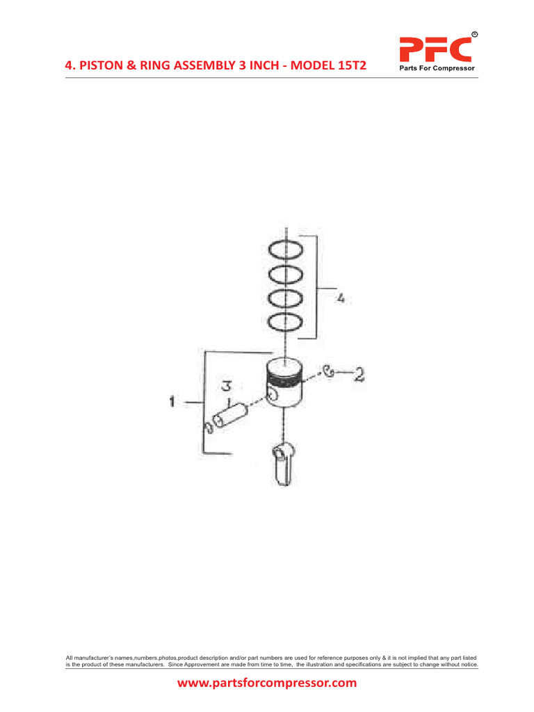 Piston & Ring Assembly 3 Inch-Model 15T2 | PDF