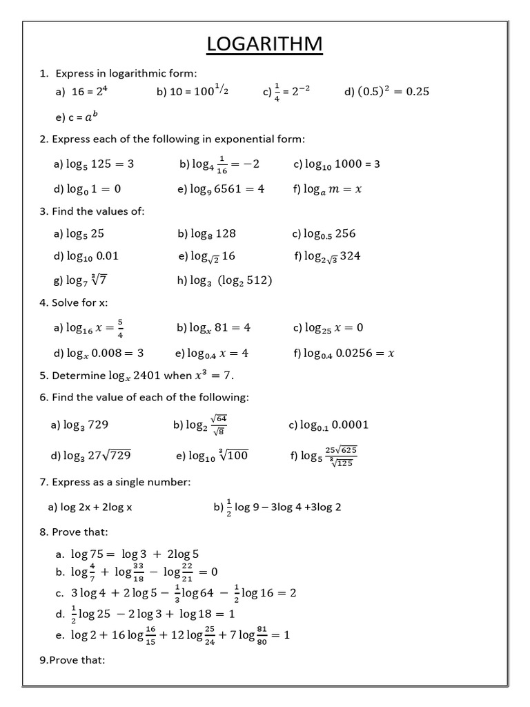 LOGARITHM | PDF | Logarithm | Complex Analysis LOGARITHM | PDF | Logarithm | Complex Analysis