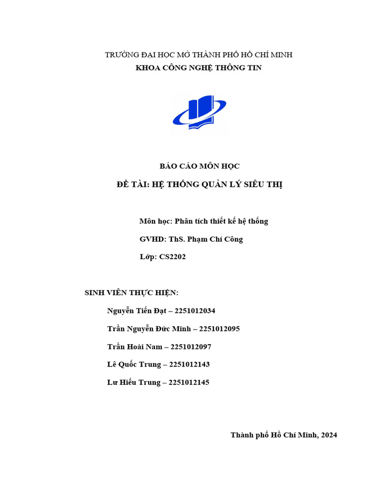 PTTKHT QL SIÊU THỊ final | PDF