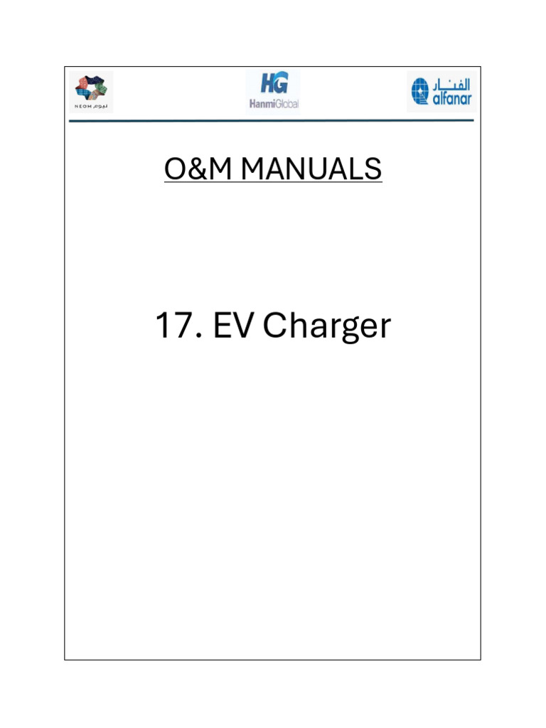 EV Charger O&M Manual | PDF | Battery Charger | Power Supply