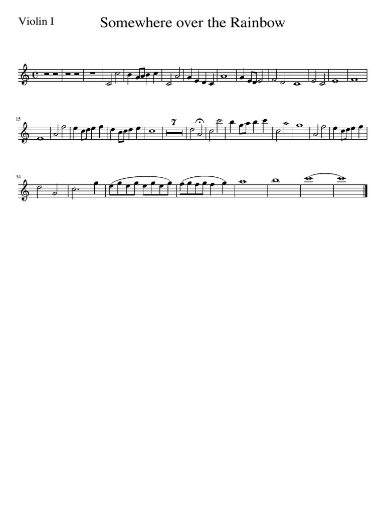 Violin Sheet Music: Somewhere Over the Rainbow | PDF