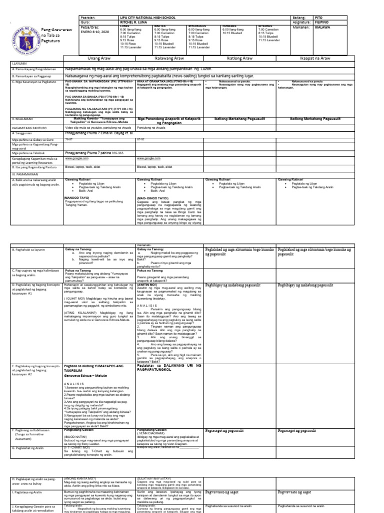Daily Lesson Plan Week 4 | PDF