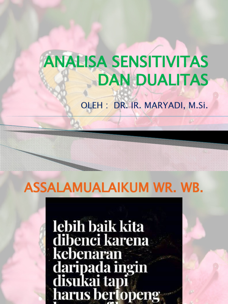 Kuliah 4 RO - Analisa Sensitivitas Dan Dualitas | PDF