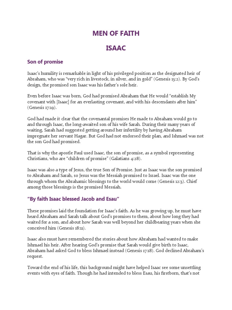 Men of Faith | PDF | Joshua | Isaac