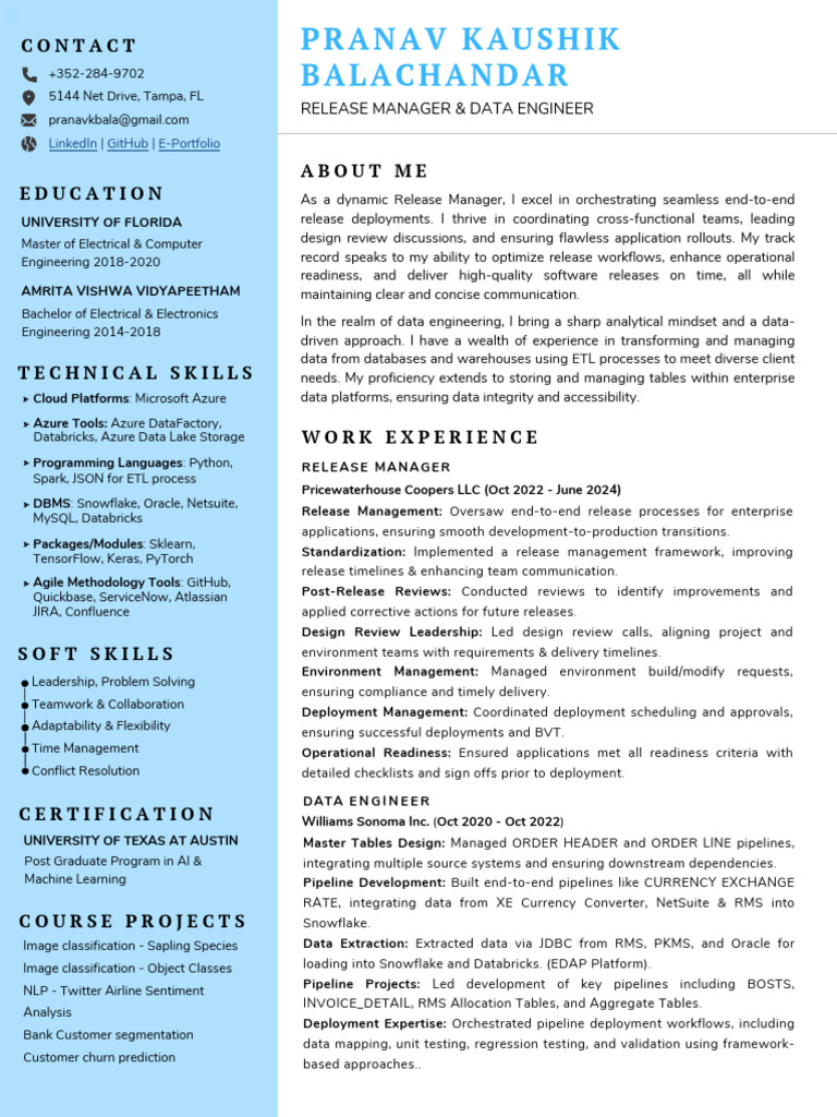 Pranav Resume | PDF | Databases | Microsoft Azure