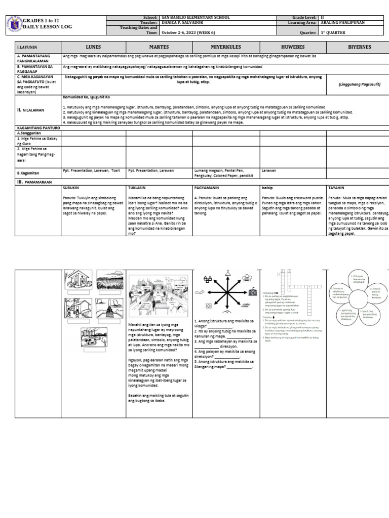 DLL - Araling Panlipunan 2 - Q1 - W6 | PDF