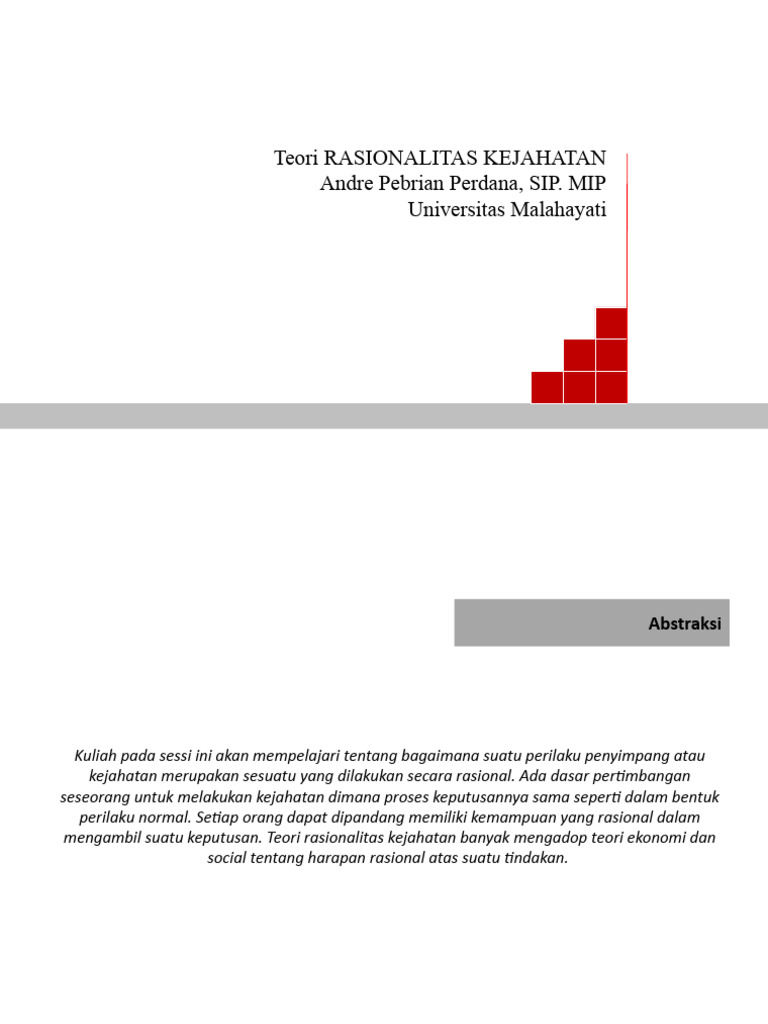 Korupsi Dengan Pendekatan Teori Rasionalitas Kejahatan | PDF