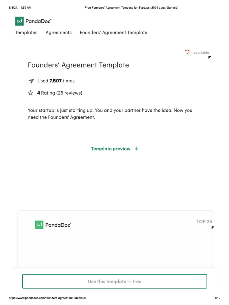 Co Founders Document Template | PDF