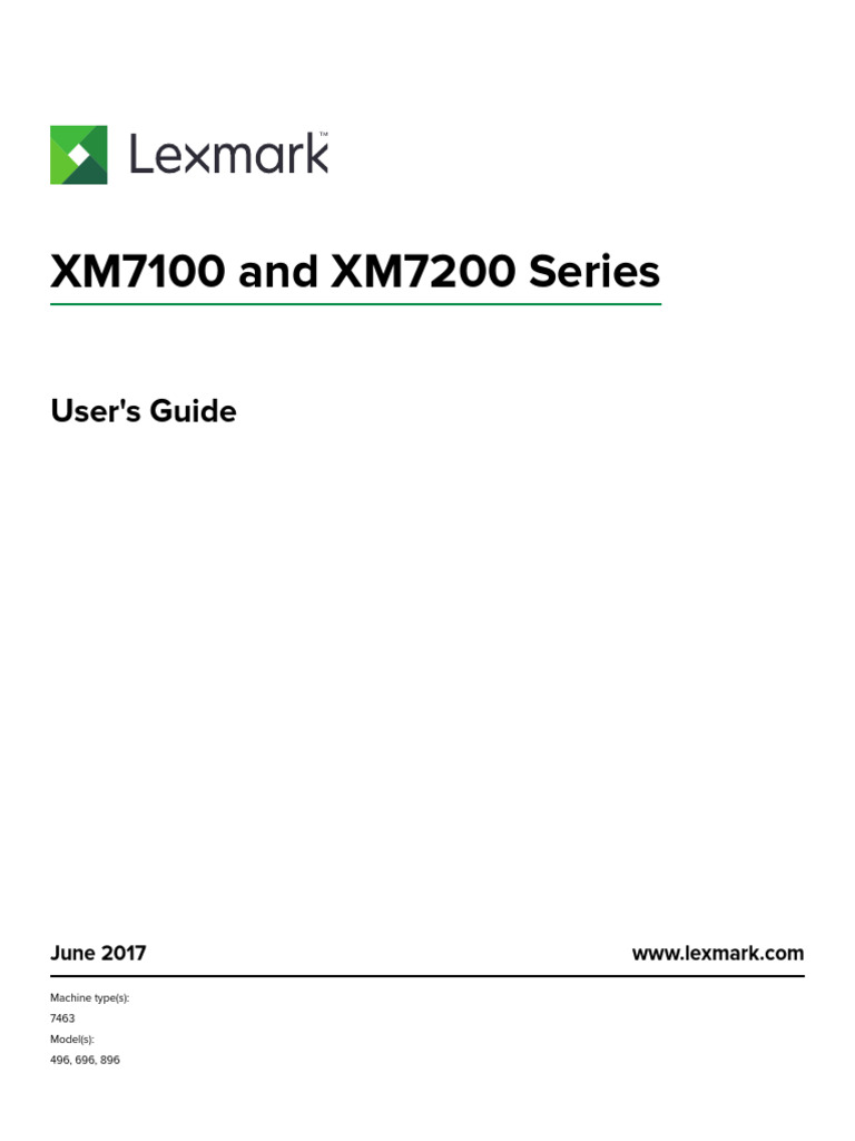 Lexmark XM7100 and XM7200 Series | PDF | Image Scanner | Printer (Computing)
