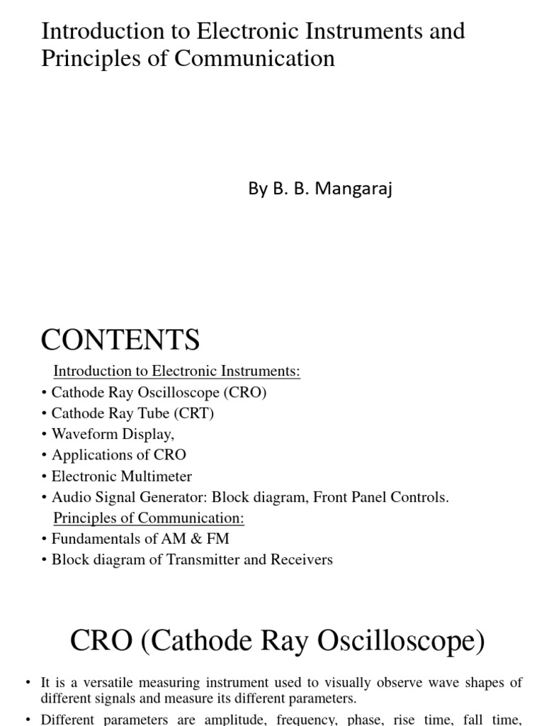 Electronic Instruments & Communication Basics | PDF | Amplifier ...