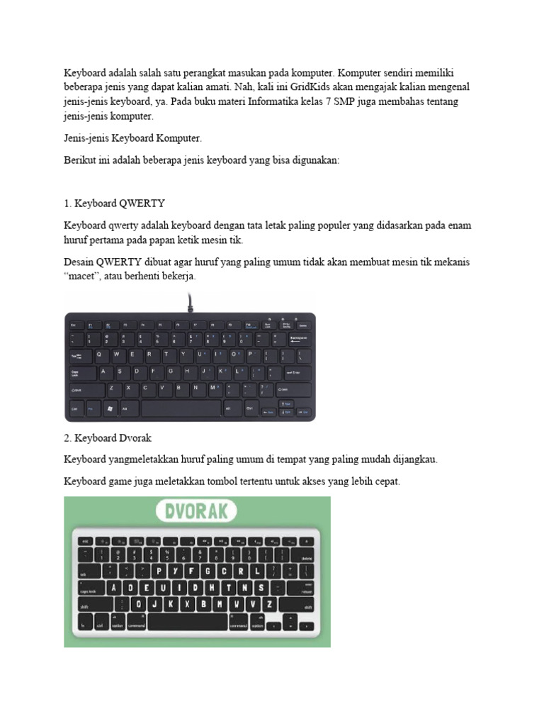 Keyboard Adalah Salah Satu Perangkat Masukan Pada Komputer | PDF