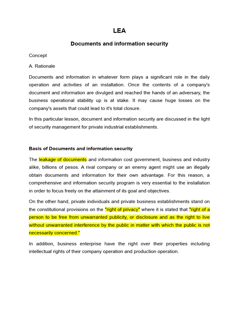 Lea Reviewer | PDF | Classified Information In The United States ...