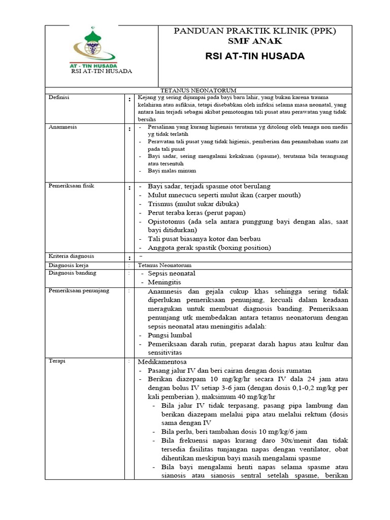 Panduan Tetanus Neonatorum untuk Bayi | PDF