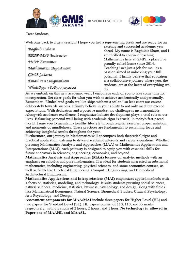 IBDP Intro Pages 2024-25 | PDF | Science | Mathematics