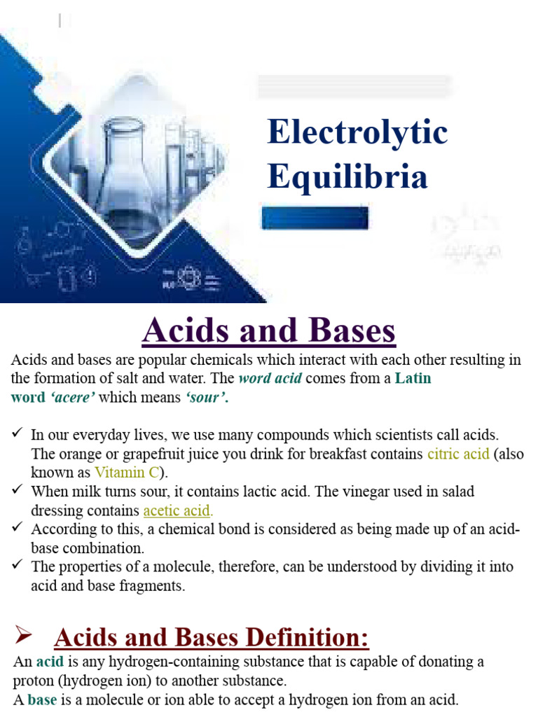 Electrolytic Equilibria 2 | PDF | Acid | Buffer Solution