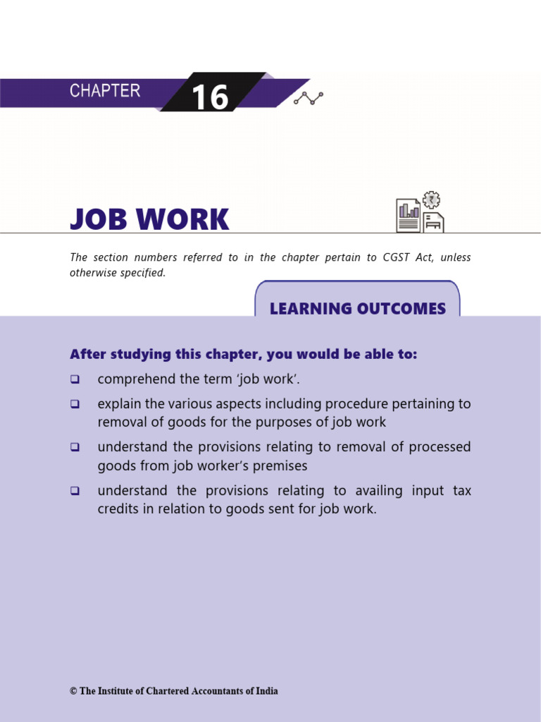 Chapter 16 Job Work | PDF | Taxes | Invoice