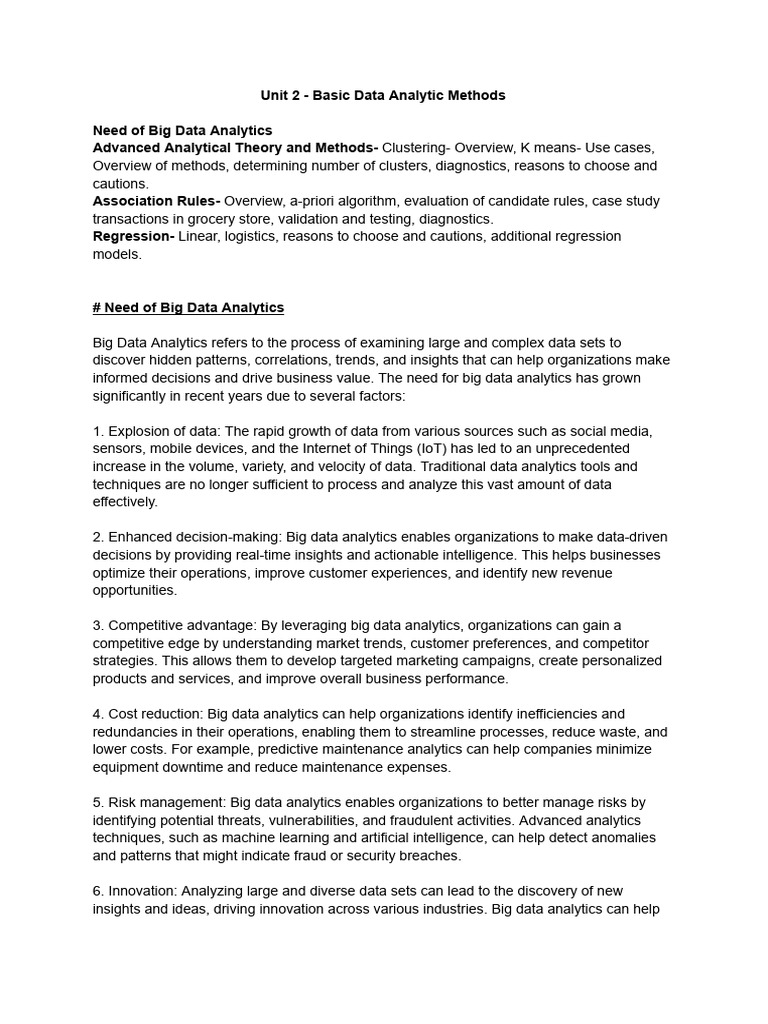 Big Data Analytics | PDF | Cluster Analysis | Linear Regression