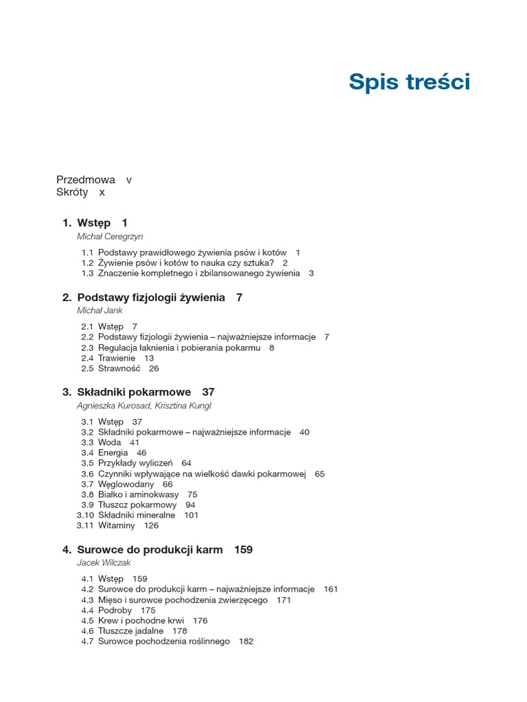 Podstawy Ywieniaps Wikot W Spis Tre Ci | PDF