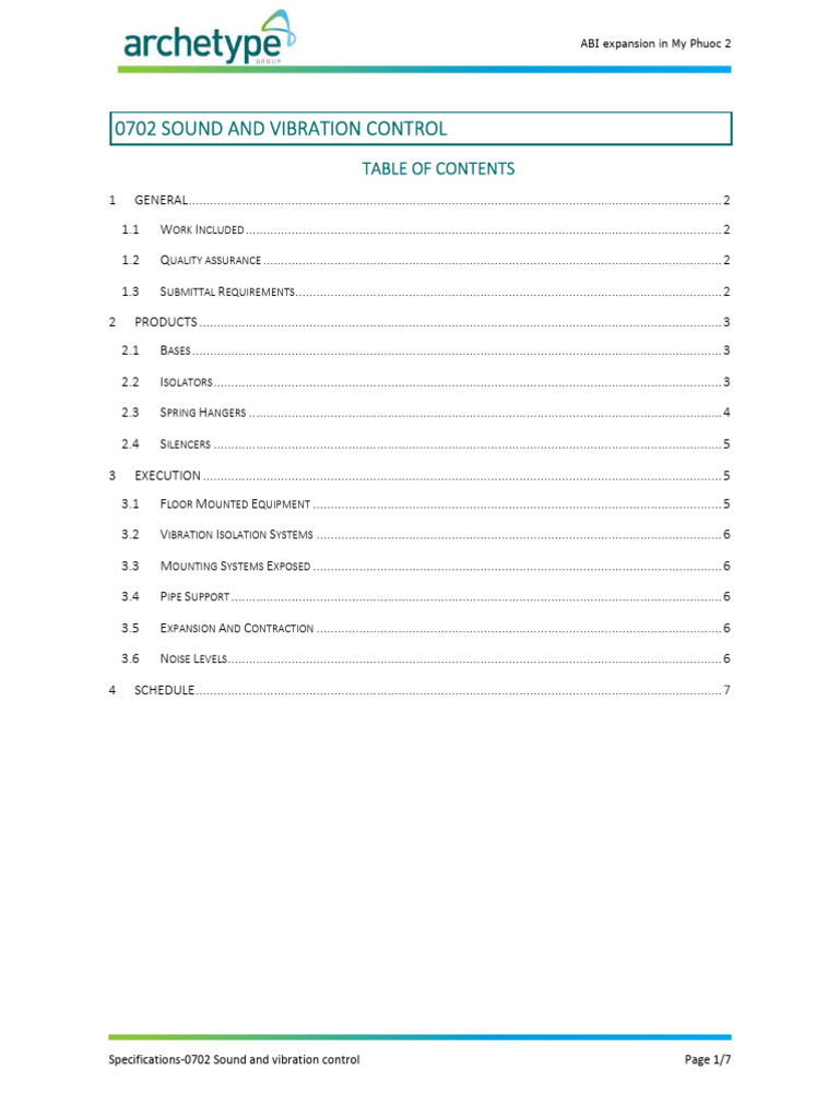 0702 - Sound and Vibration Control | PDF | Duct (Flow) | Pipe (Fluid ...